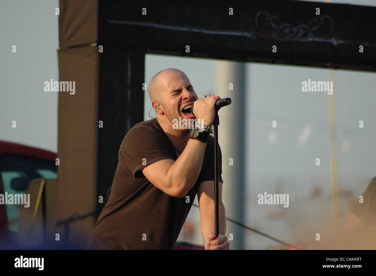 Rock band, Daughtry, performs prior to the Nascar Chevy Rock and Roll ...