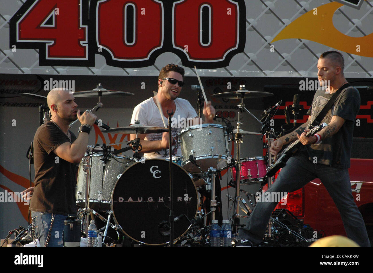 Rock band, Daughtry, performs prior to the Nascar Chevy Rock and Roll ...