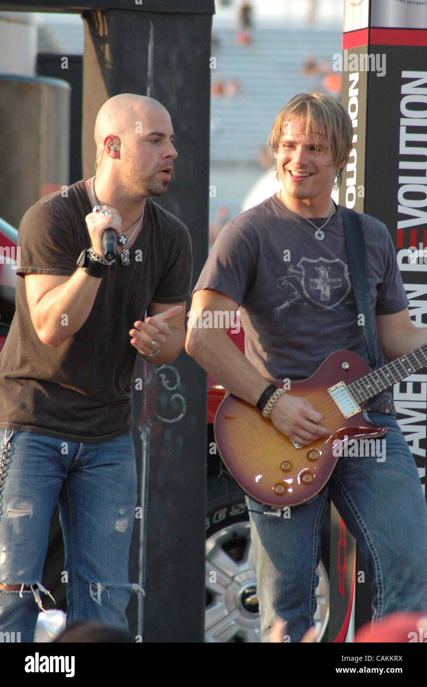 Rock band, Daughtry, performs prior to the Nascar Chevy Rock and Roll ...