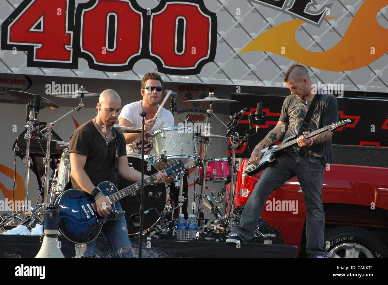Rock band, Daughtry, performs prior to the Nascar Chevy Rock and Roll ...