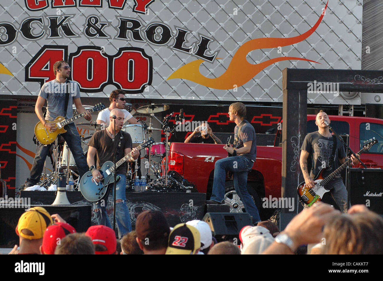 Rock band, Daughtry, performs prior to the Nascar Chevy Rock and Roll ...