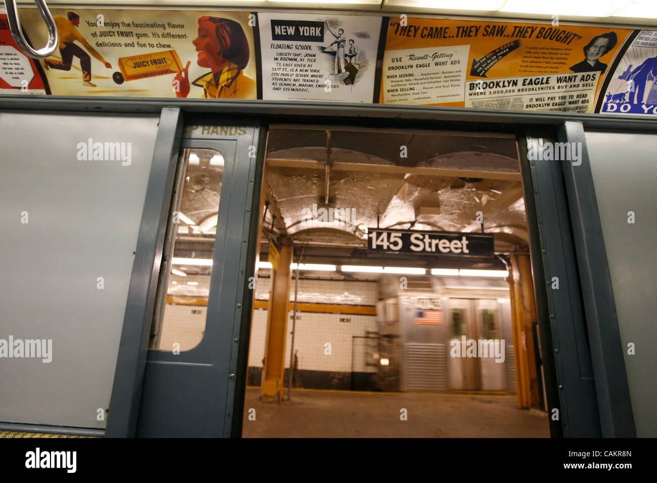 Sep 10, 2007 - Manhattan, NY, USA - Vintage advertisements decorate one ...