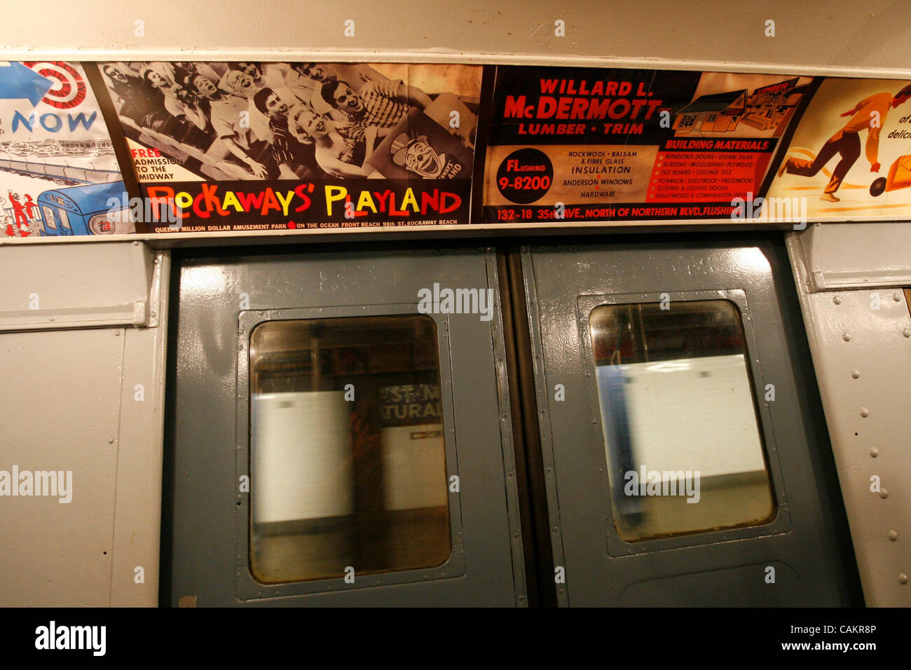 Sep 10, 2007 - Manhattan, NY, USA - Vintage advertisements decorate one ...