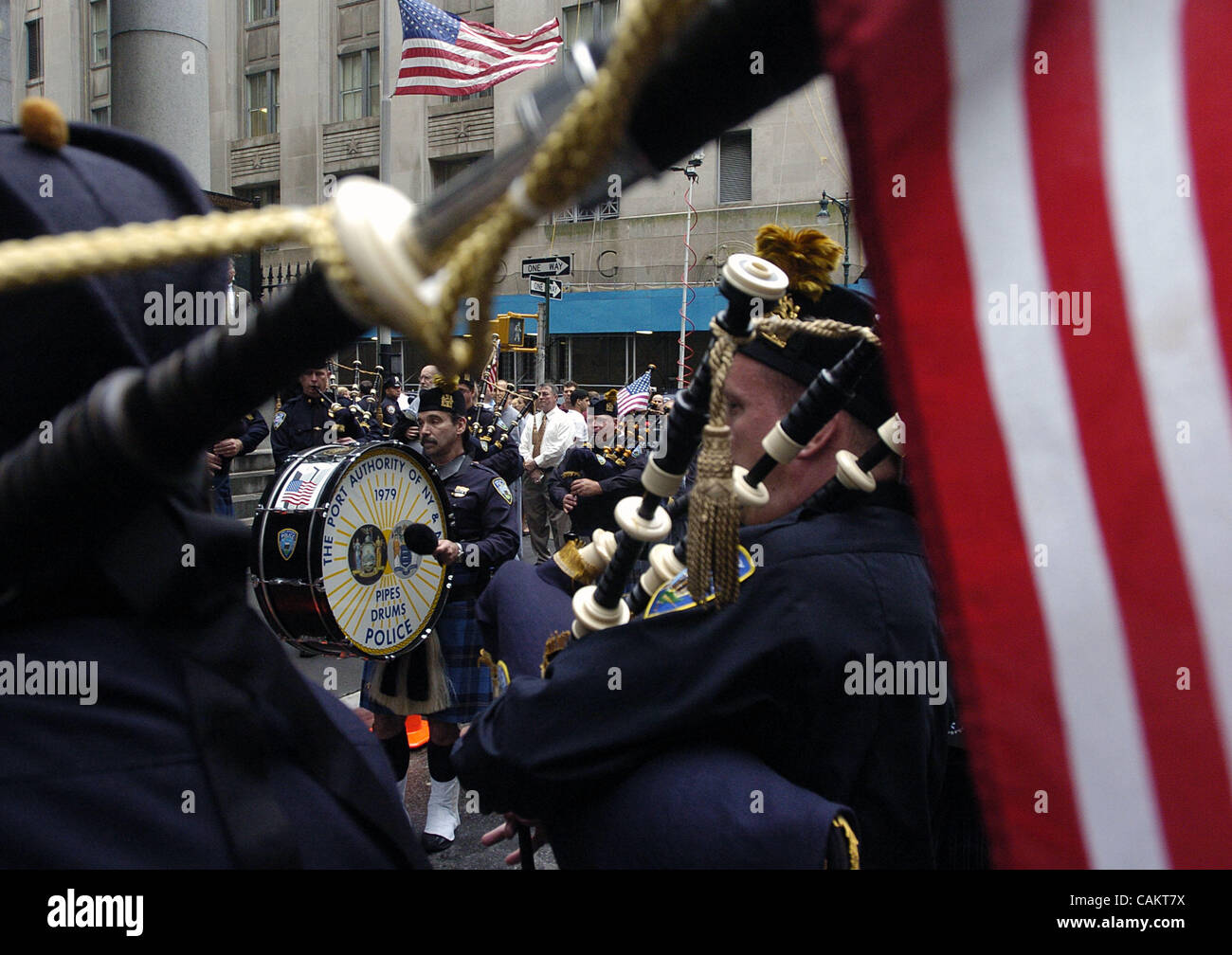The Port Authority of NY & NJ pipe and drum corps. play at the Port ...