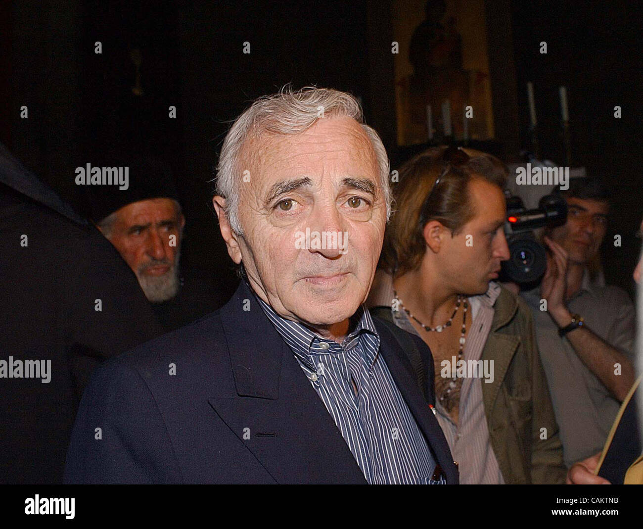 French Singer Charles Aznavour (Aznavourian )visiting Erevan, Armenia ...