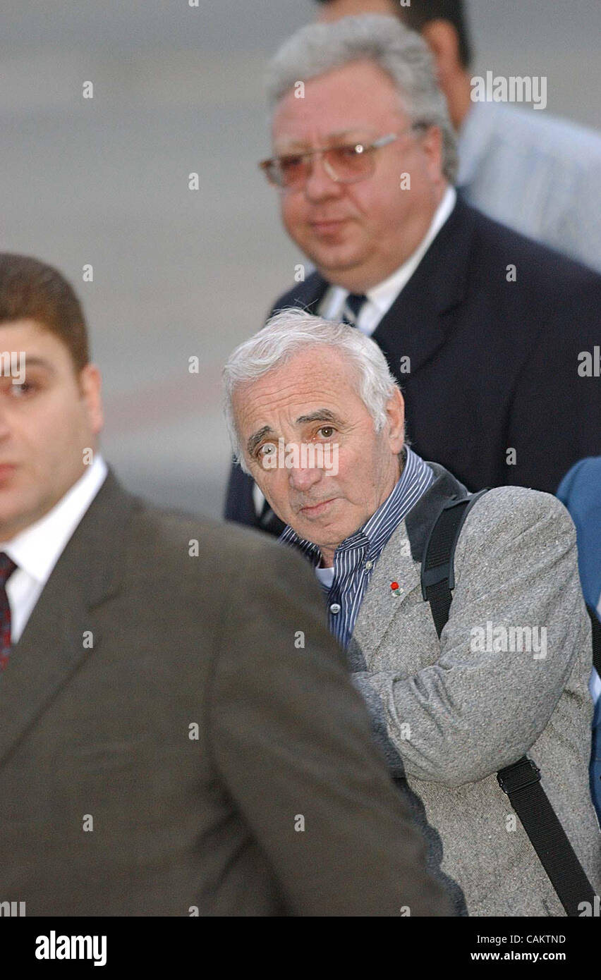French Singer Charles Aznavour (Aznavourian )visiting Erevan, Armenia ...