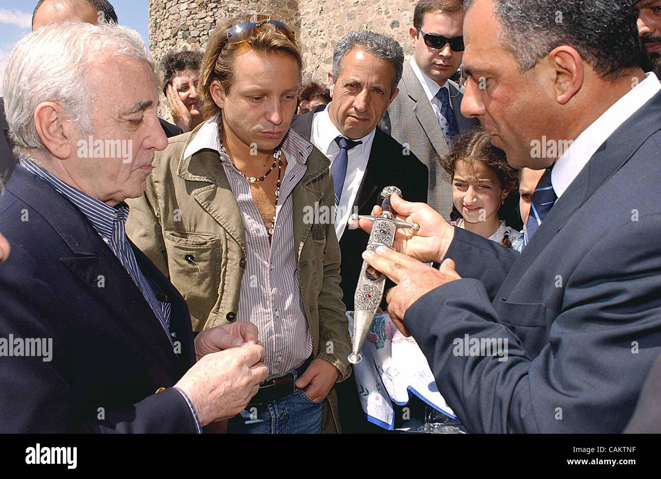 French Singer Charles Aznavour (Aznavourian )visiting Erevan, Armenia ...
