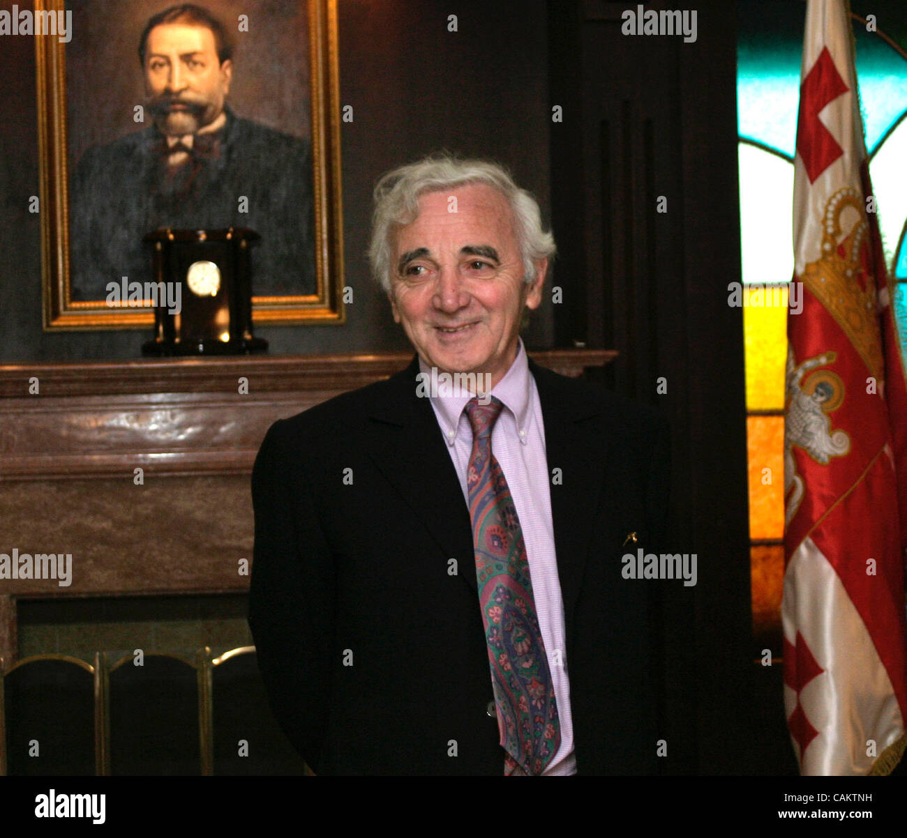 French Singer Charles Aznavour (Aznavourian )visiting Tbilisi, Georgia ...