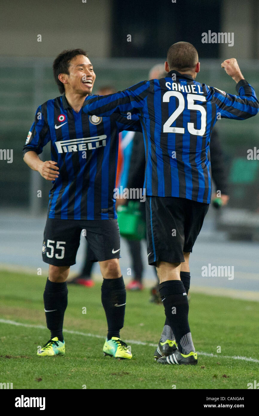 (L-R) Yuto Nagatomo, Walter Samuel (Inter), MARCH 9, 2012 - Football ...