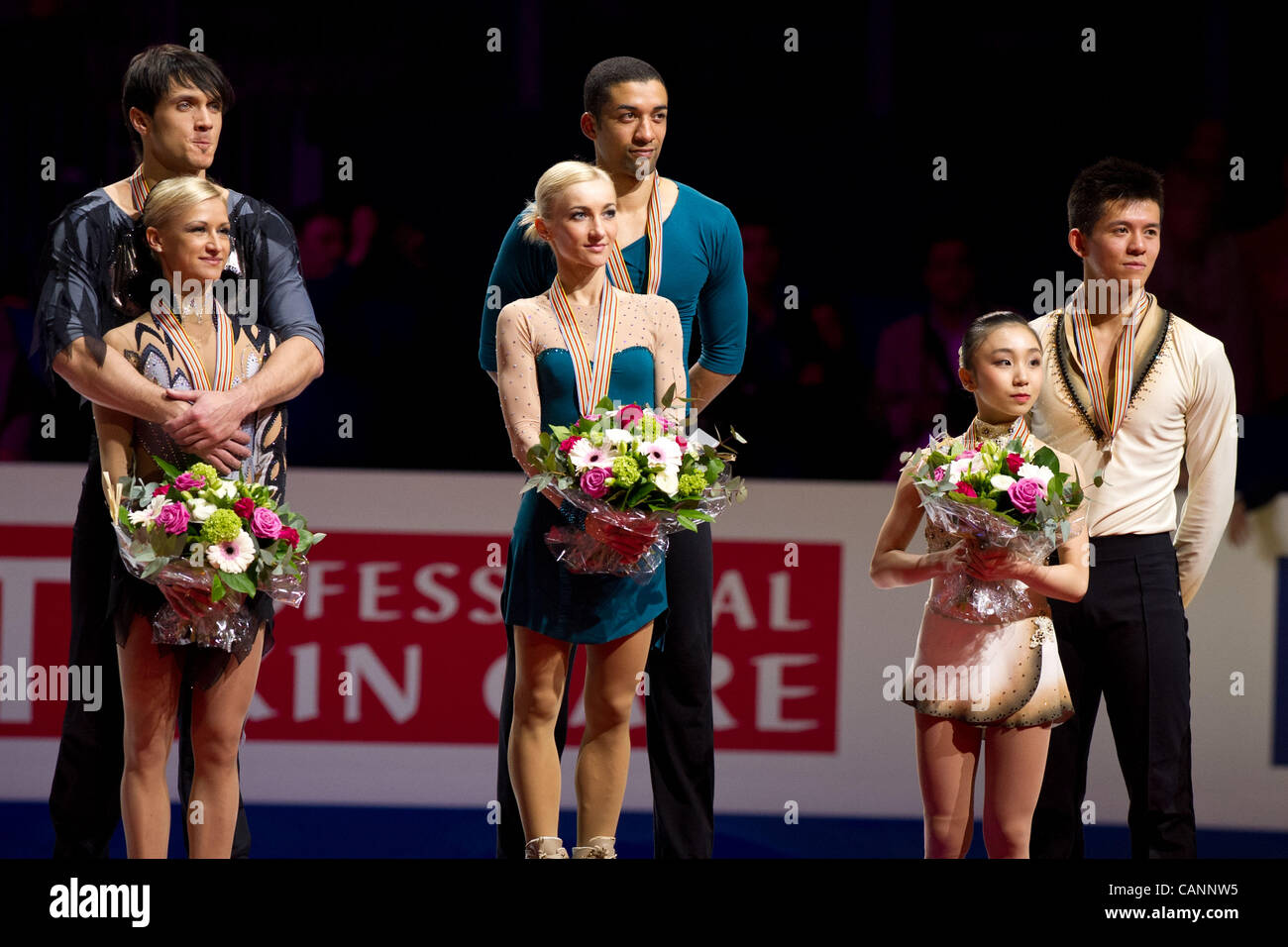 (L-R) Tatiana Volosozhar / Maxim Trankov (RUS), Aliona Savchenko ...
