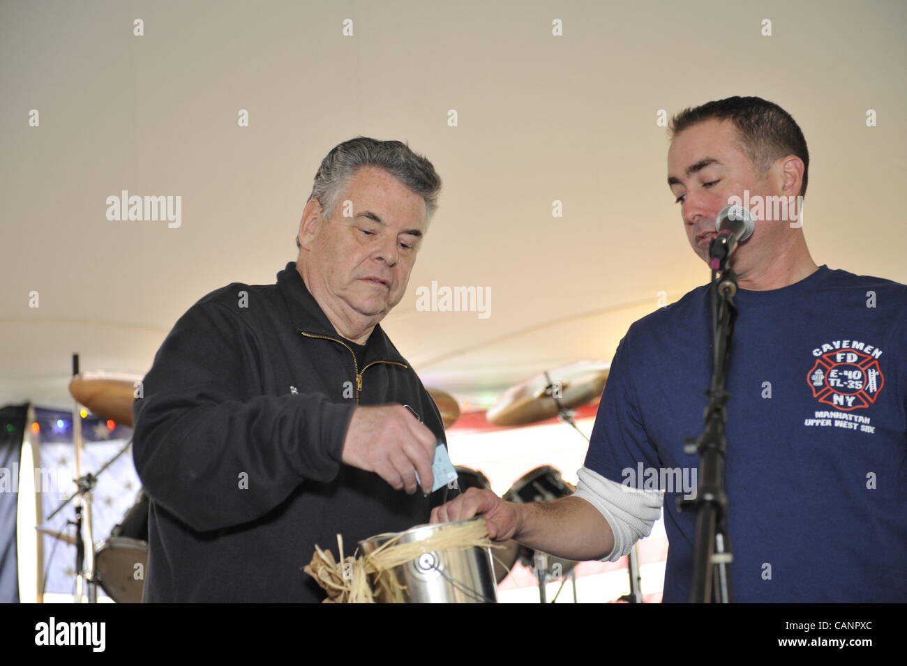 Representative Peter King (left) and fireman at Fund raiser for ...
