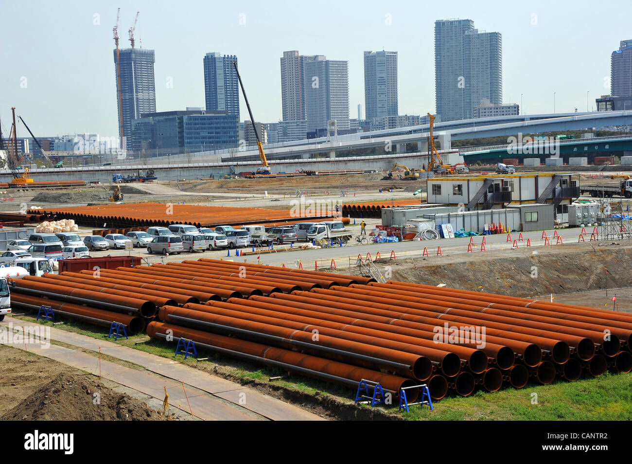 April 2, 2012, Tokyo, Japan - Construction gets underway at the new ...