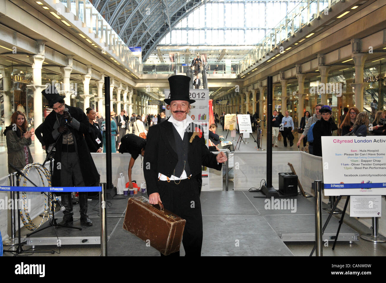 The 'Dapper Chap' performs as part of the City Read Festival. London 2 ...