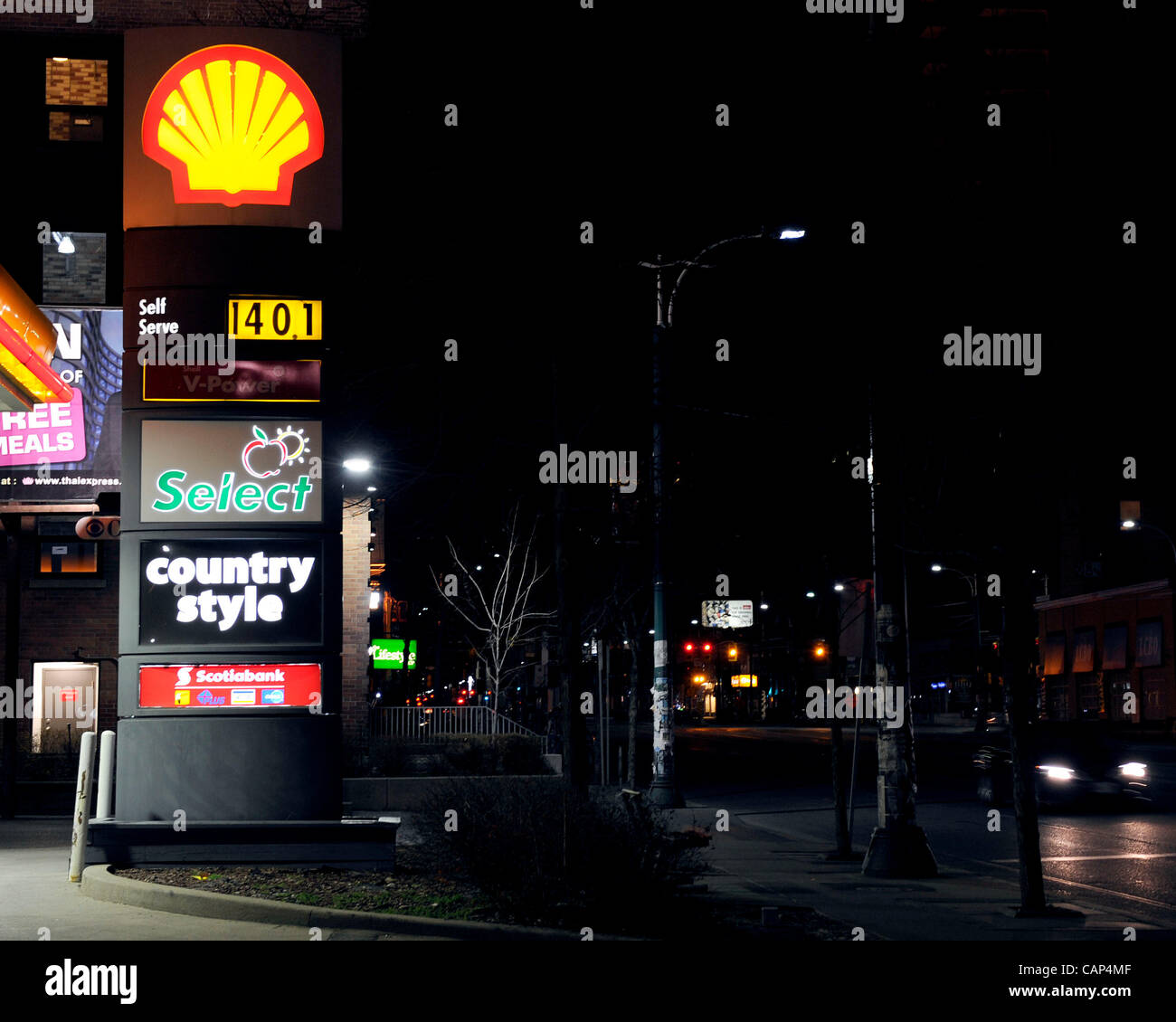 April 4, 2012 - Toronto, Canada - Gas price in the Greater Toronto Area ...