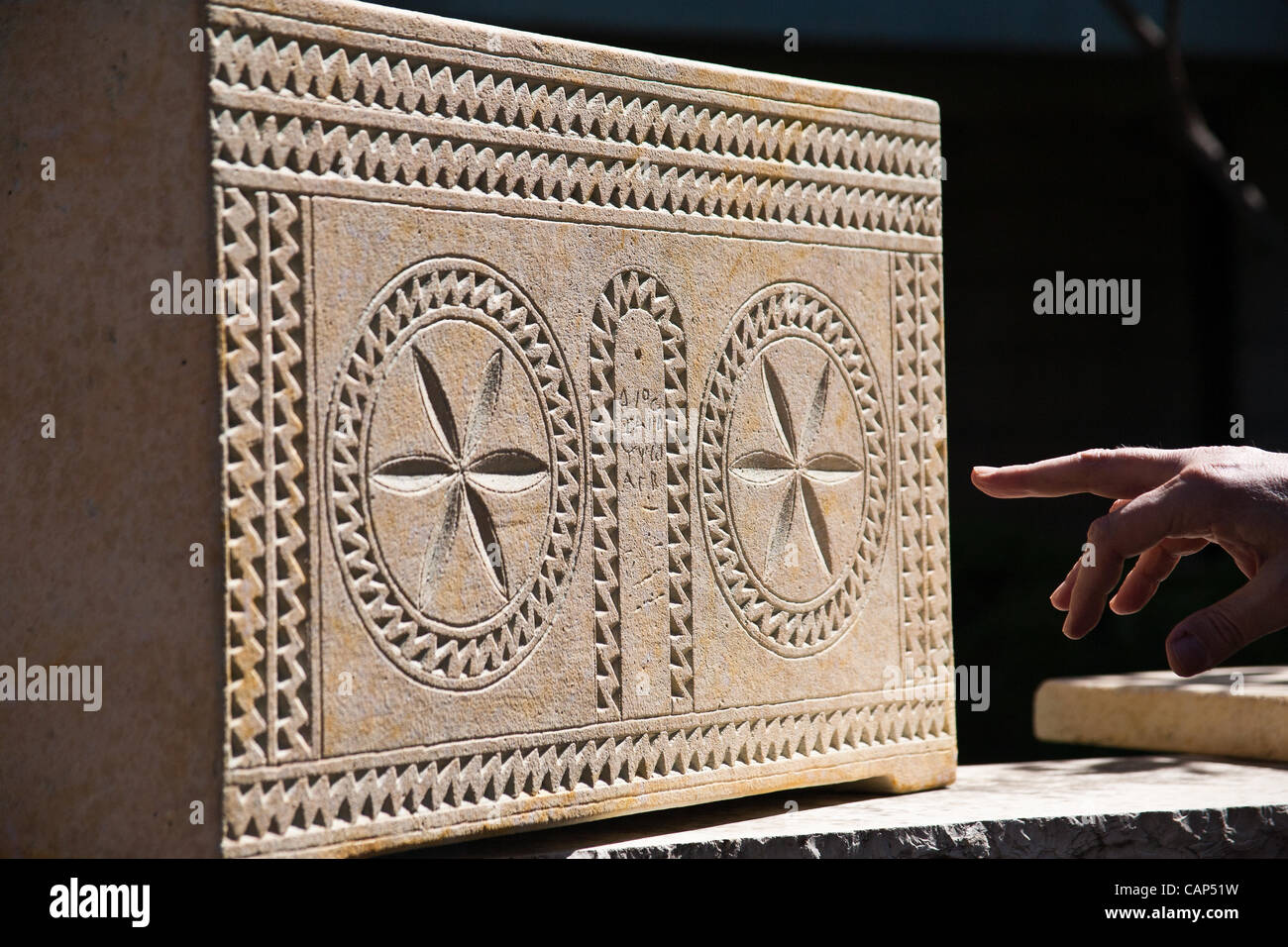 Ornamentation of painstakingly reproduced replicas of the still buried ...