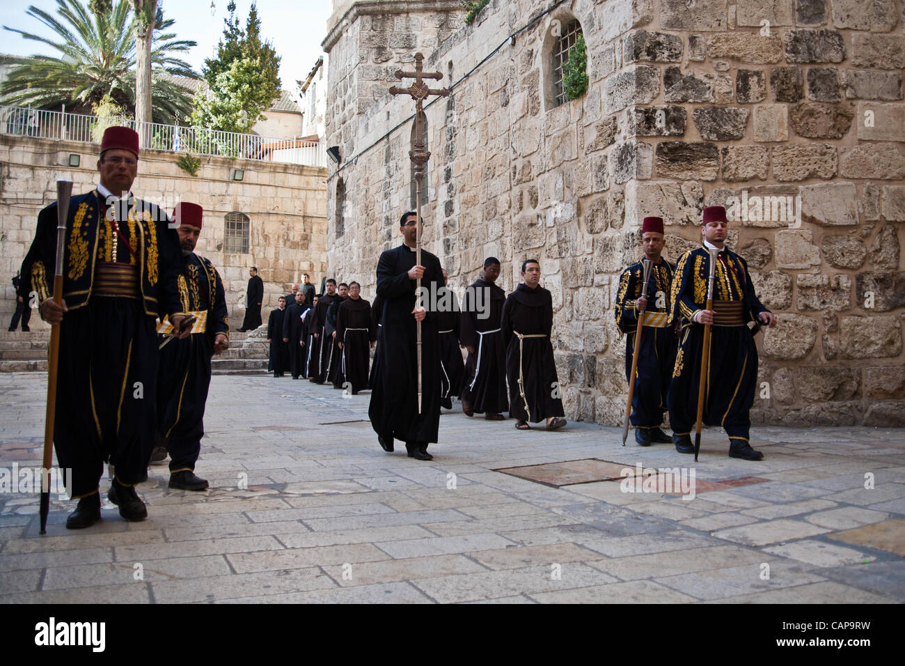 Archbishop Fouad Twal, Latin Patriarch, led by scouts, arrives at the ...