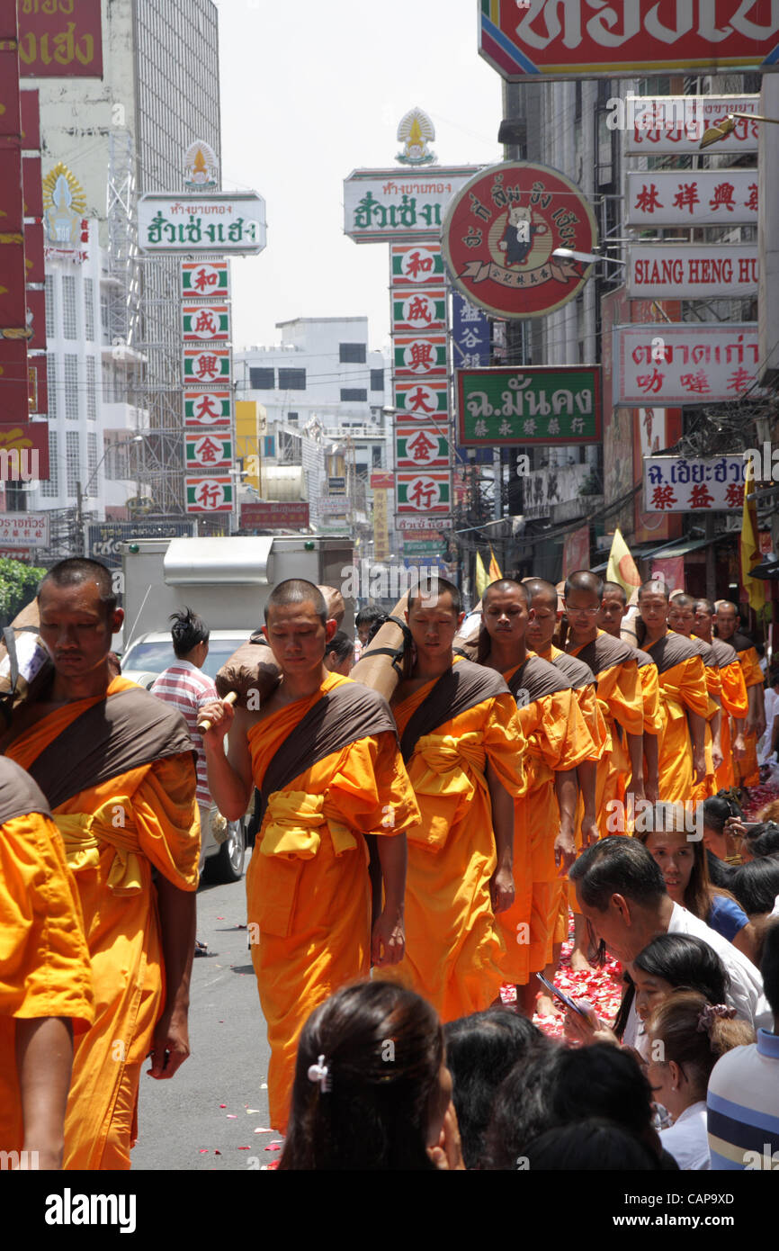 Buddhist monks walk through hi-res stock photography and images - Alamy
