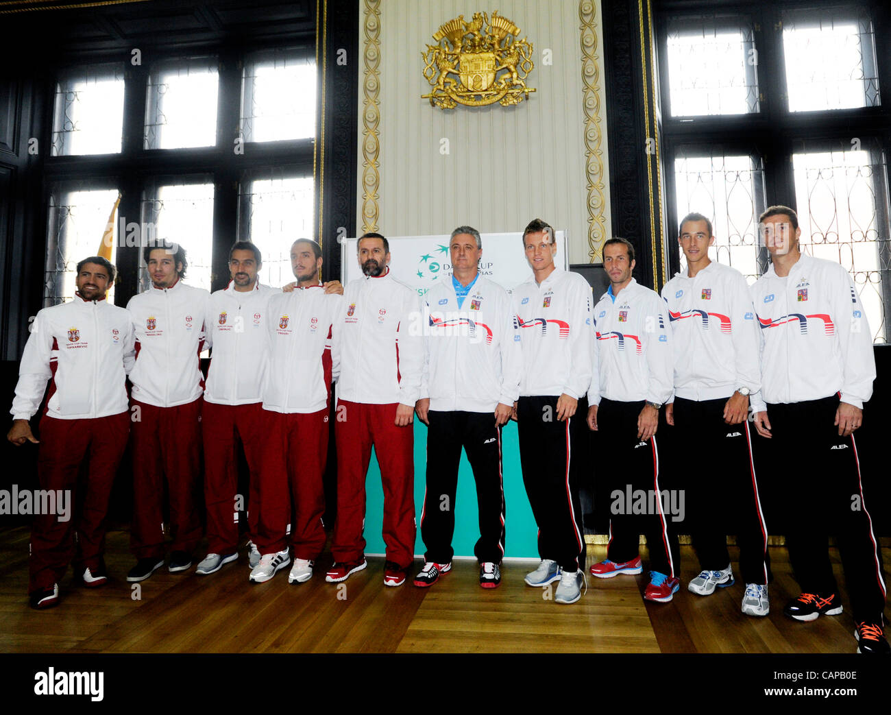 Serbian tennis players (left to right) Janko Tipsarevic, Ilija Bozoljac ...