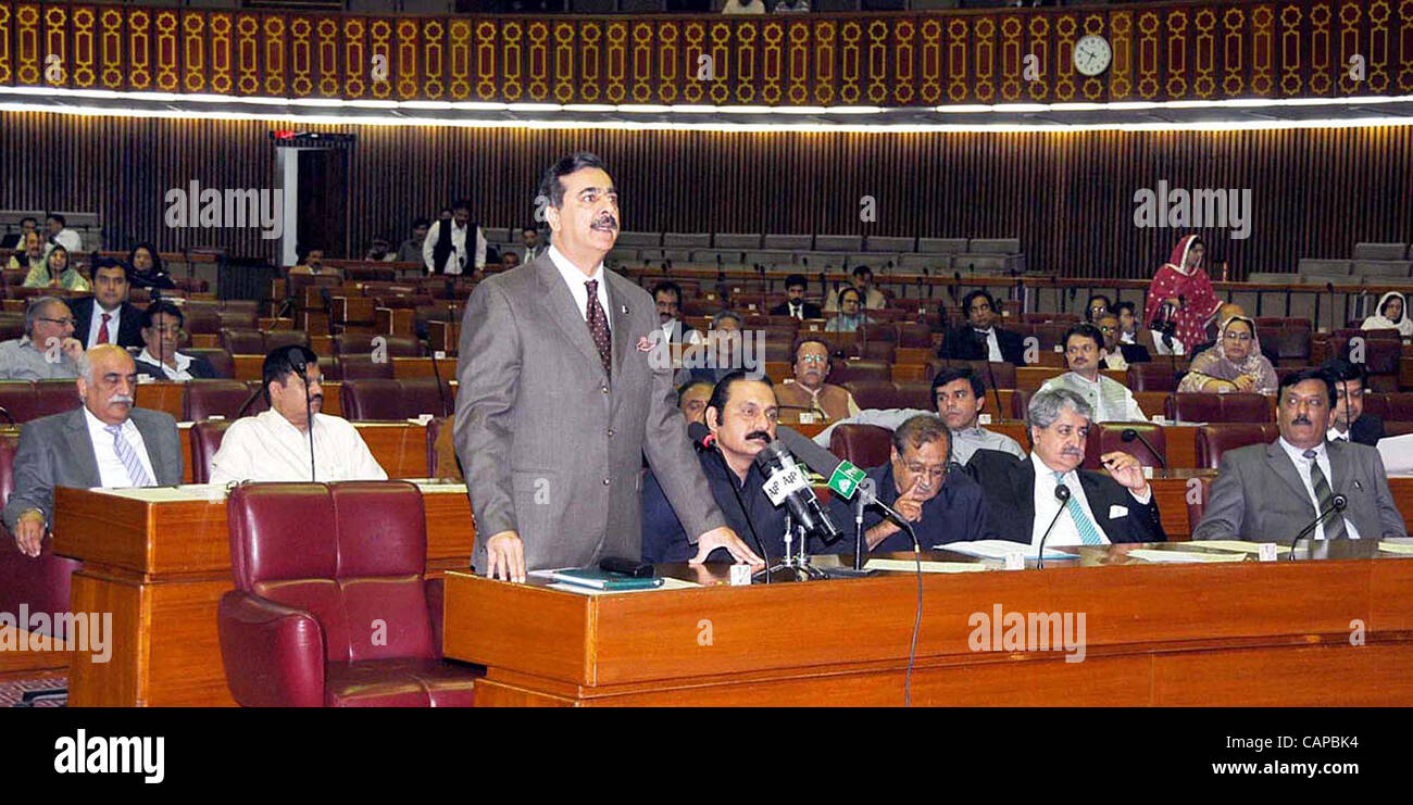 Prime Minister, Syed Yousuf Raza Gilani addresses to the Joint Session ...