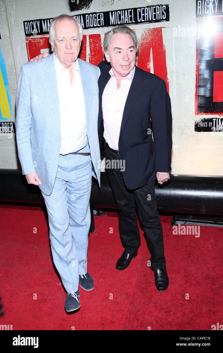 Tim Rice, Andrew Lloyd Webber at arrivals for EVITA Opening Night on ...