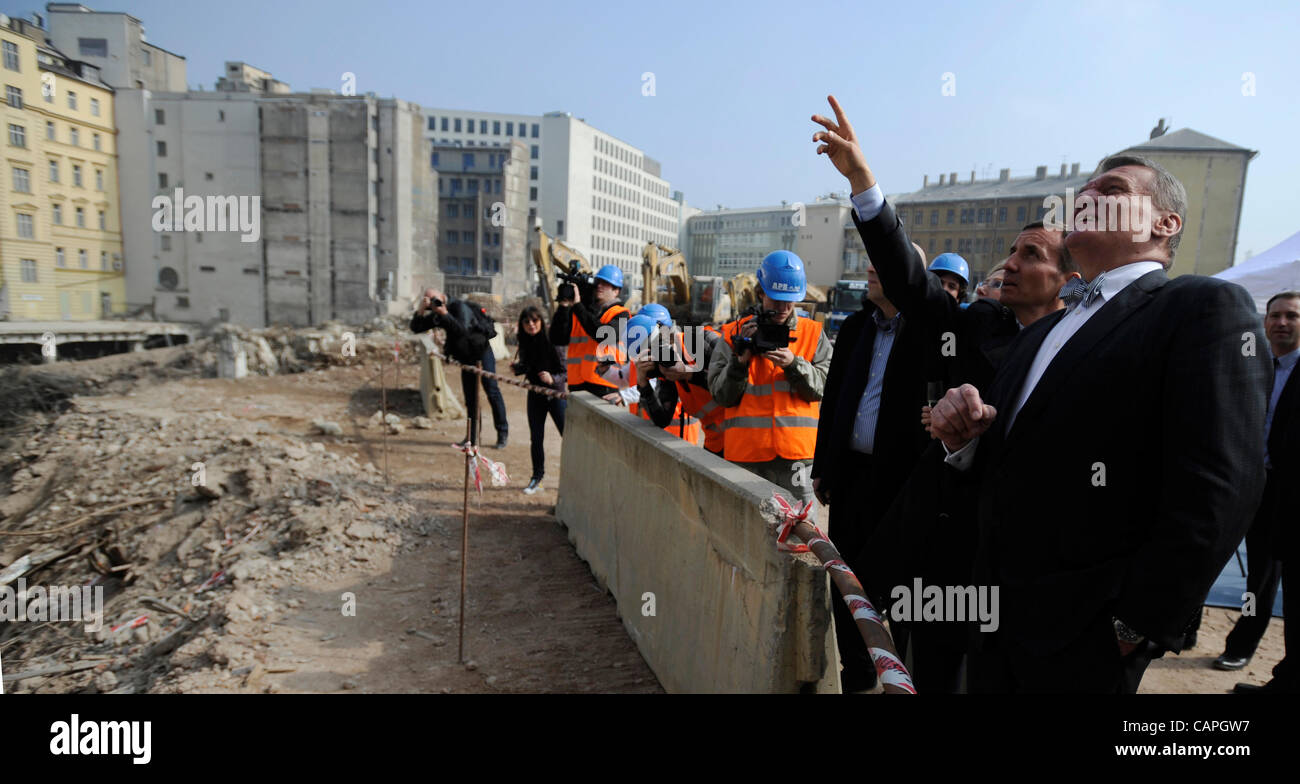 -From front: Mayor of Prague Bohuslav Svoboda and Marek Dospiva from ...