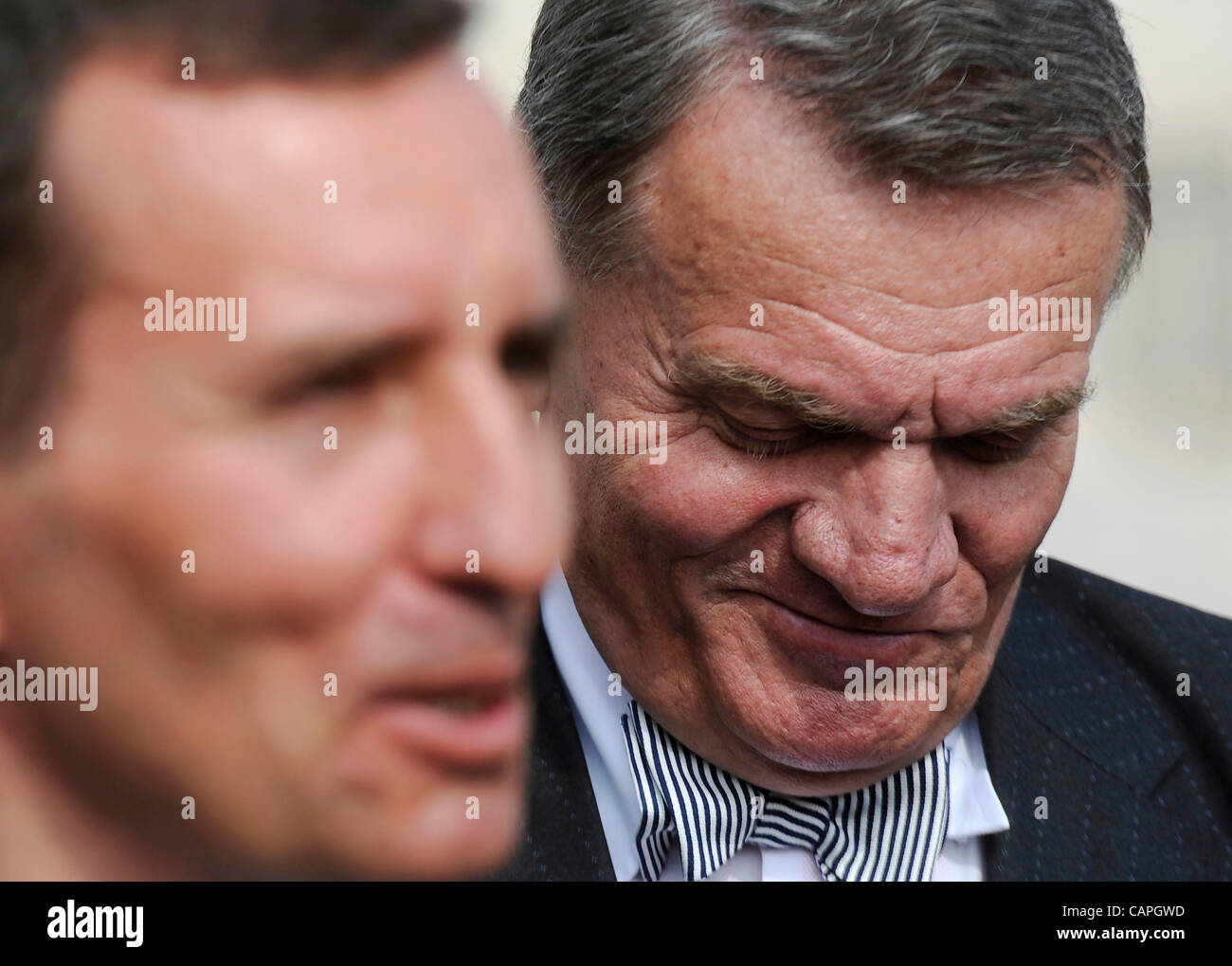 Mayor of Prague Bohuslav Svoboda (rear) and Marek Dospiva (front) from ...