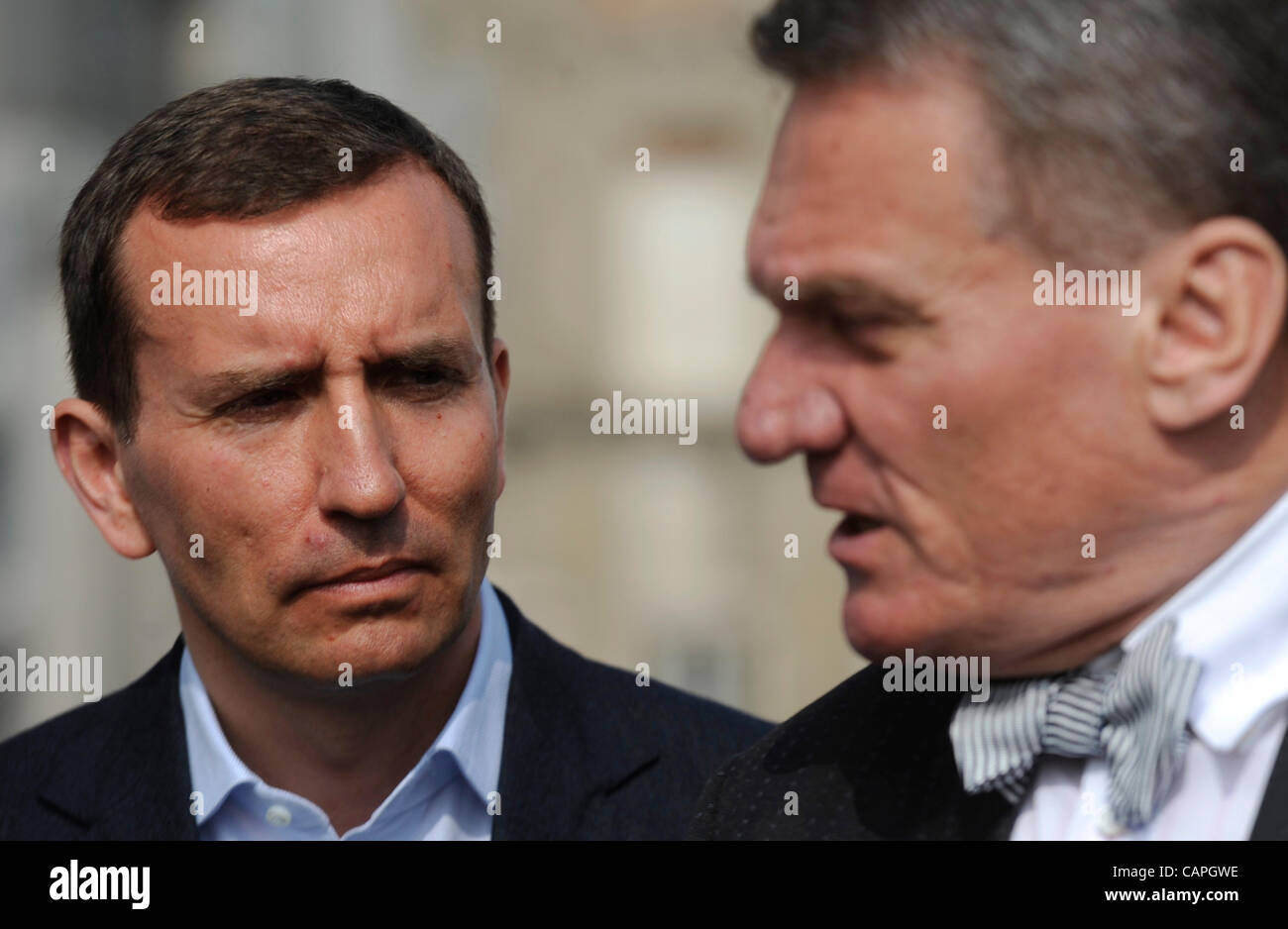 Mayor of Prague Bohuslav Svoboda (right) and Marek Dospiva (left) from ...