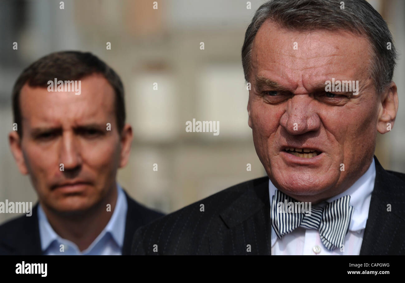 Mayor of Prague Bohuslav Svoboda (right) and Marek Dospiva (left) from ...