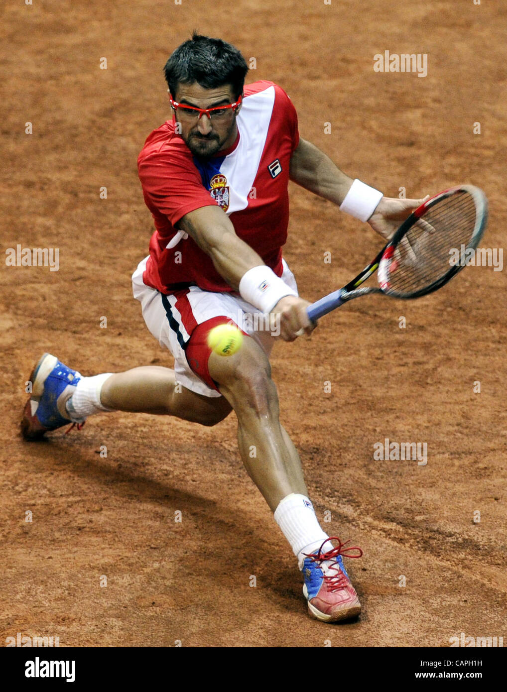 Radek Stepanek (CZE) (not pictured) against Janek Tipsarevic (pictured ...