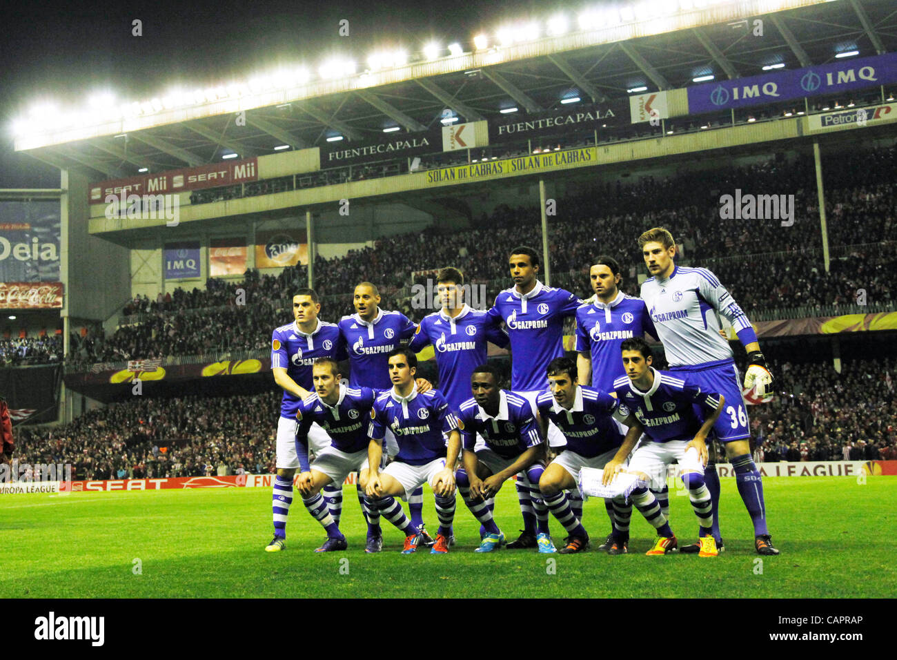 Schalke team group line-up, APRIL 5, 2012 - Football / Soccer : UEFA ...