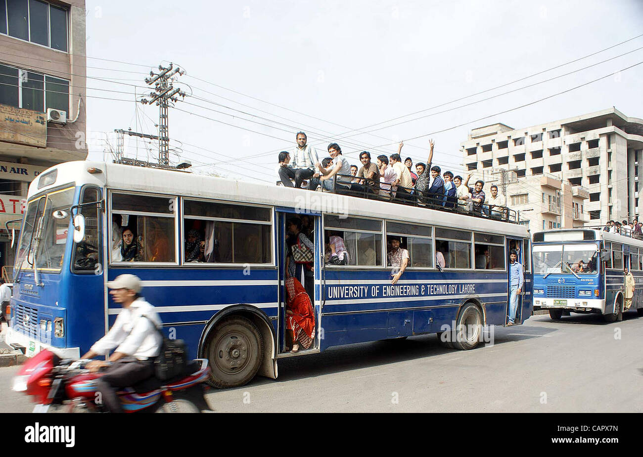 University of Engineering and Technology (UET) students travel on the ...