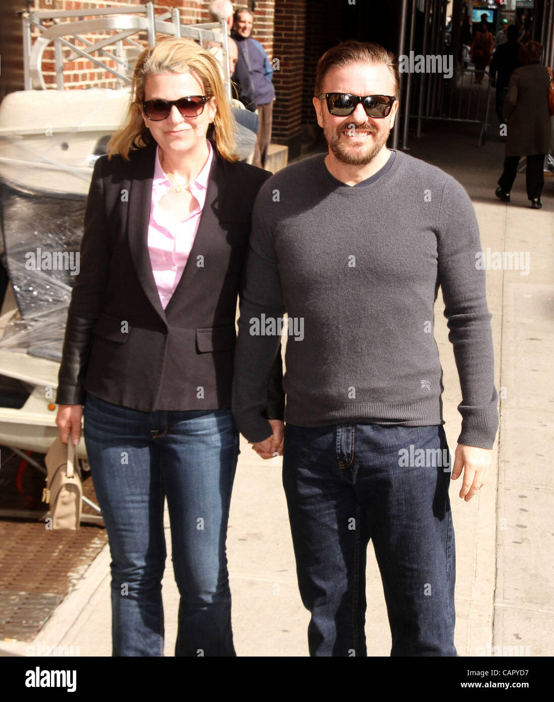 April 9, 2012 - New York, New York, U.S. - Actor RICKY GERVAIS and his ...