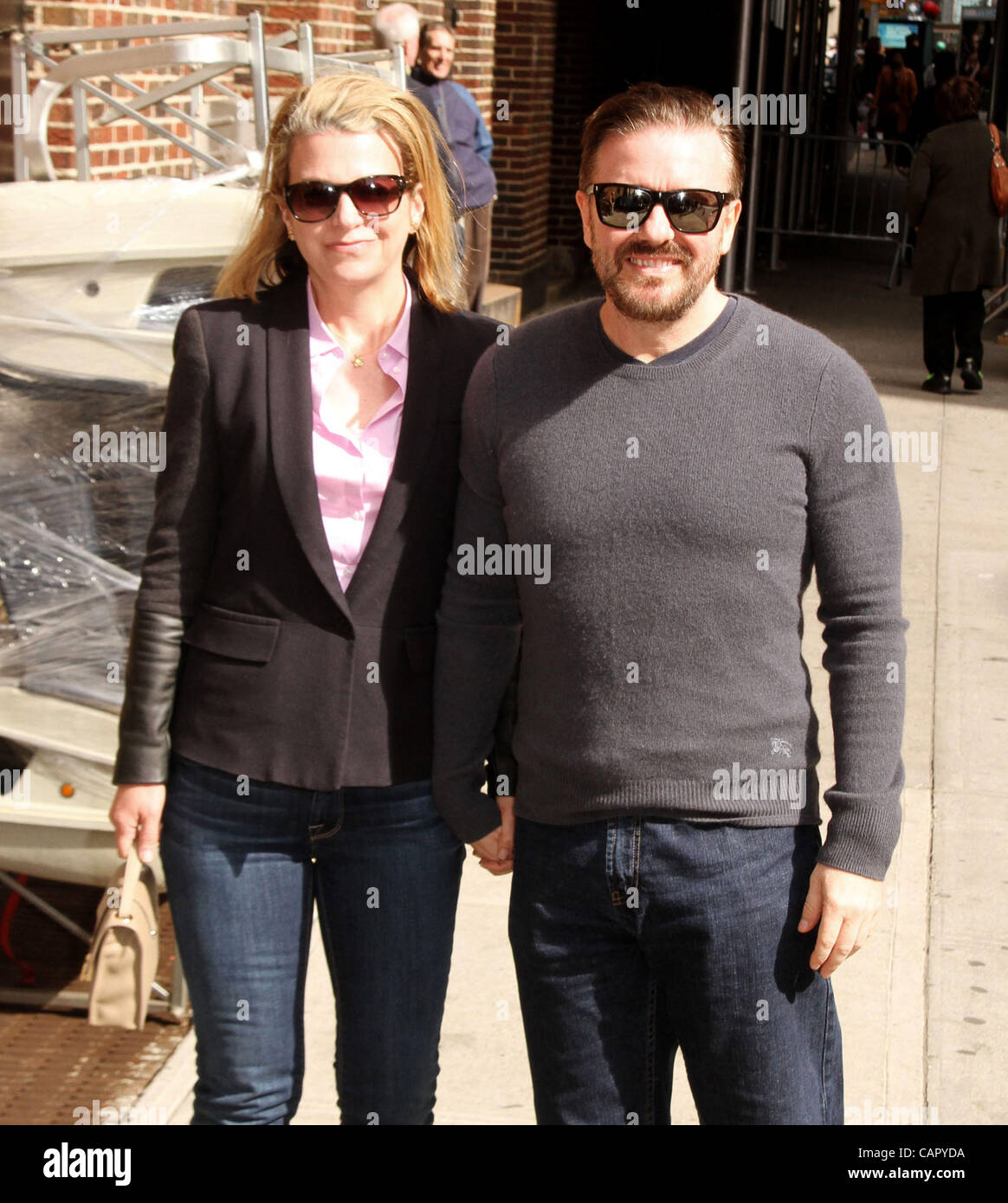 April 9, 2012 - New York, New York, U.S. - Actor RICKY GERVAIS and his ...