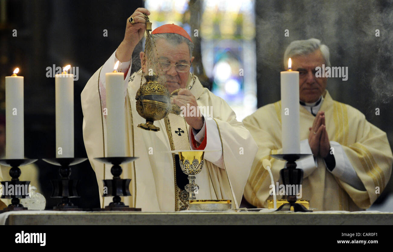 Cardinal Dominik Duka holds an Easter Mass in Saint Vitus cathedral in ...