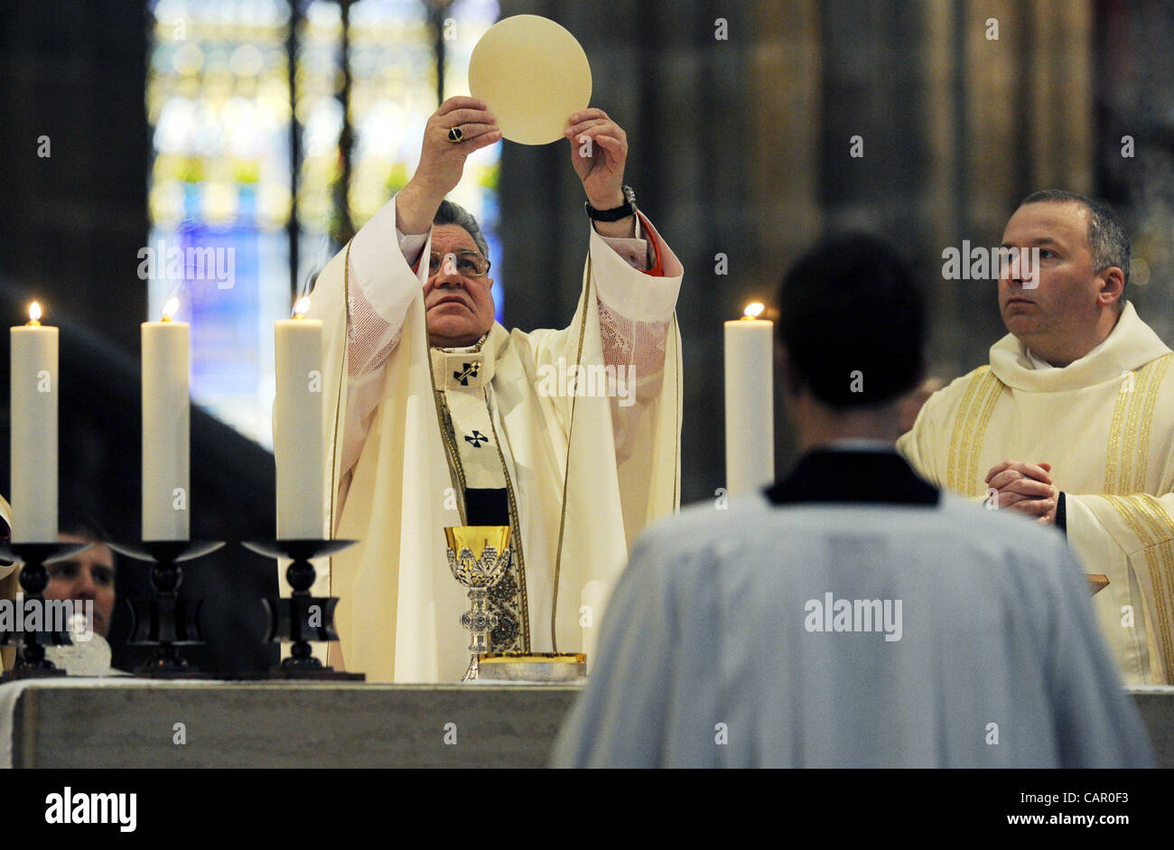 Cardinal Dominik Duka holds an Easter Mass in Saint Vitus cathedral in ...