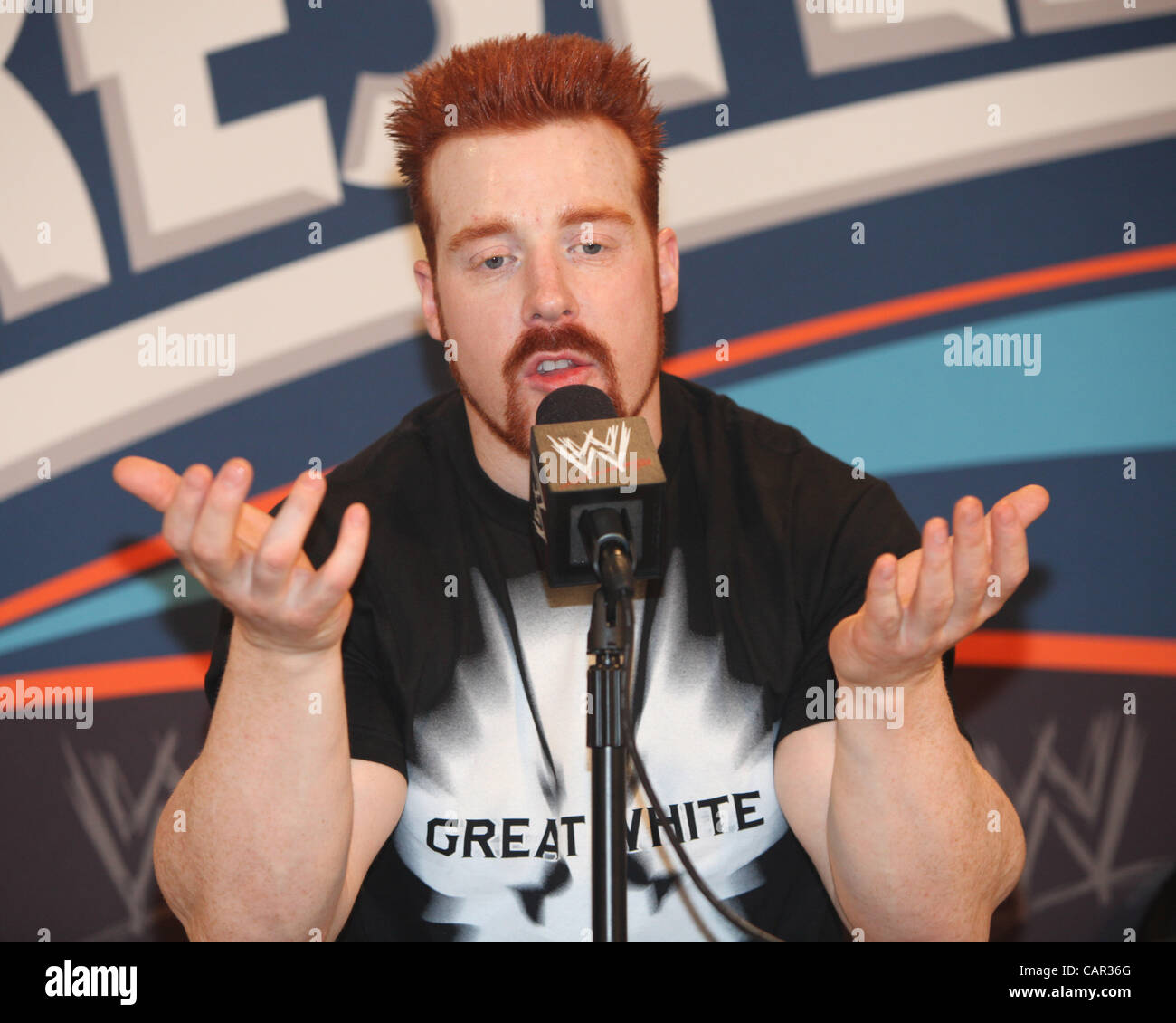 WWE Superstar Sheamus speaks to the media before Wrestlemania 28 in ...