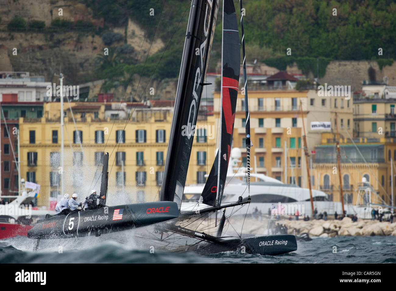 Oracle Racing Bundock in the first race of the America's Cup World ...
