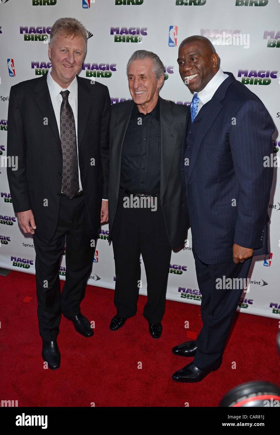 Larry Bird, Pat Riley, Magic Johnson at arrivals for MAGIC/BIRD ...