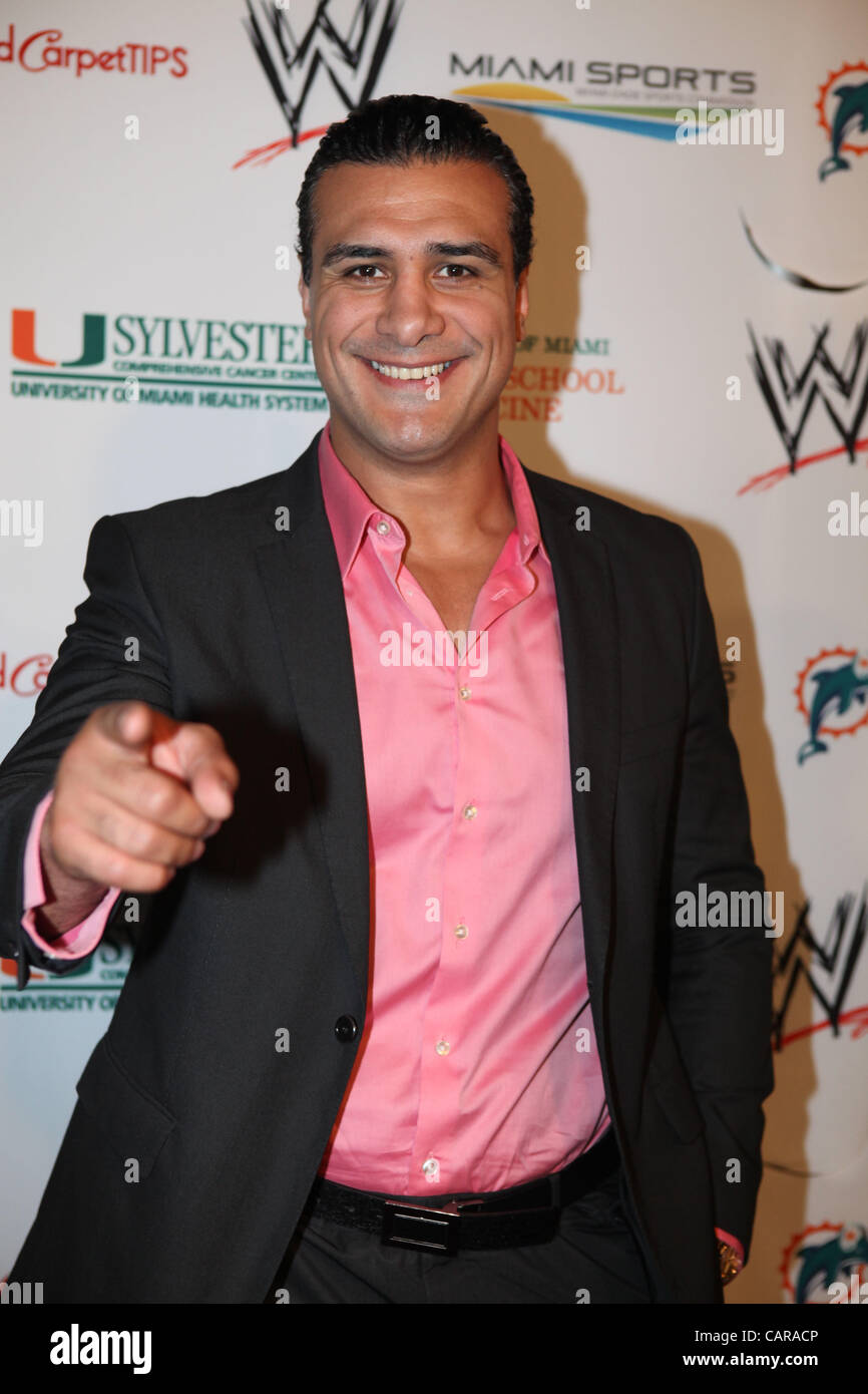 Alberto Del Rio poses for media on the red carpet at the WWE 2012 Art ...