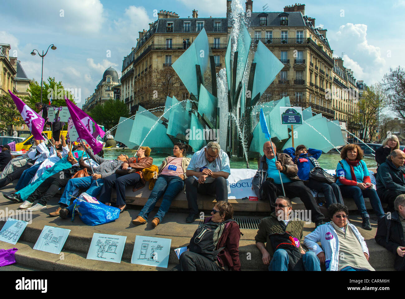 Paris, France, French Hos-pital Personal, Nurses, Protest with ...
