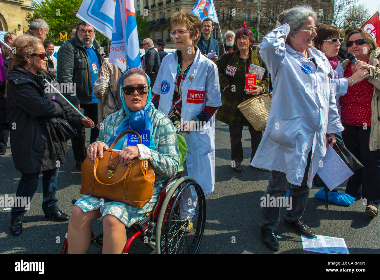 Paris, France, French Hos-pital Personal Protest with Nurses ...