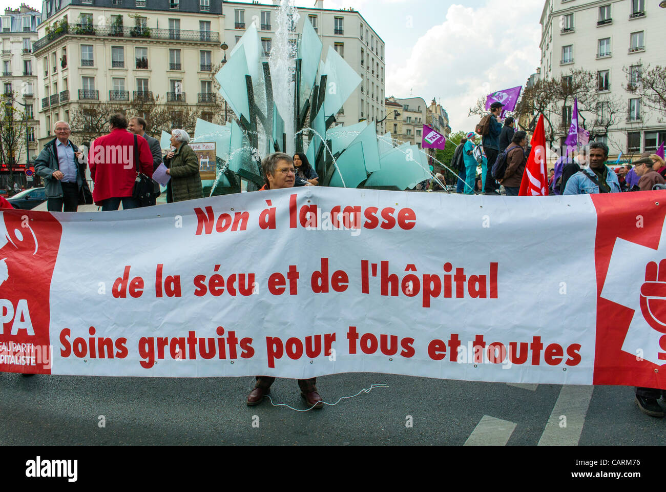 Paris, France, French Hospital Personal Protest Rally, with N.P.A ...
