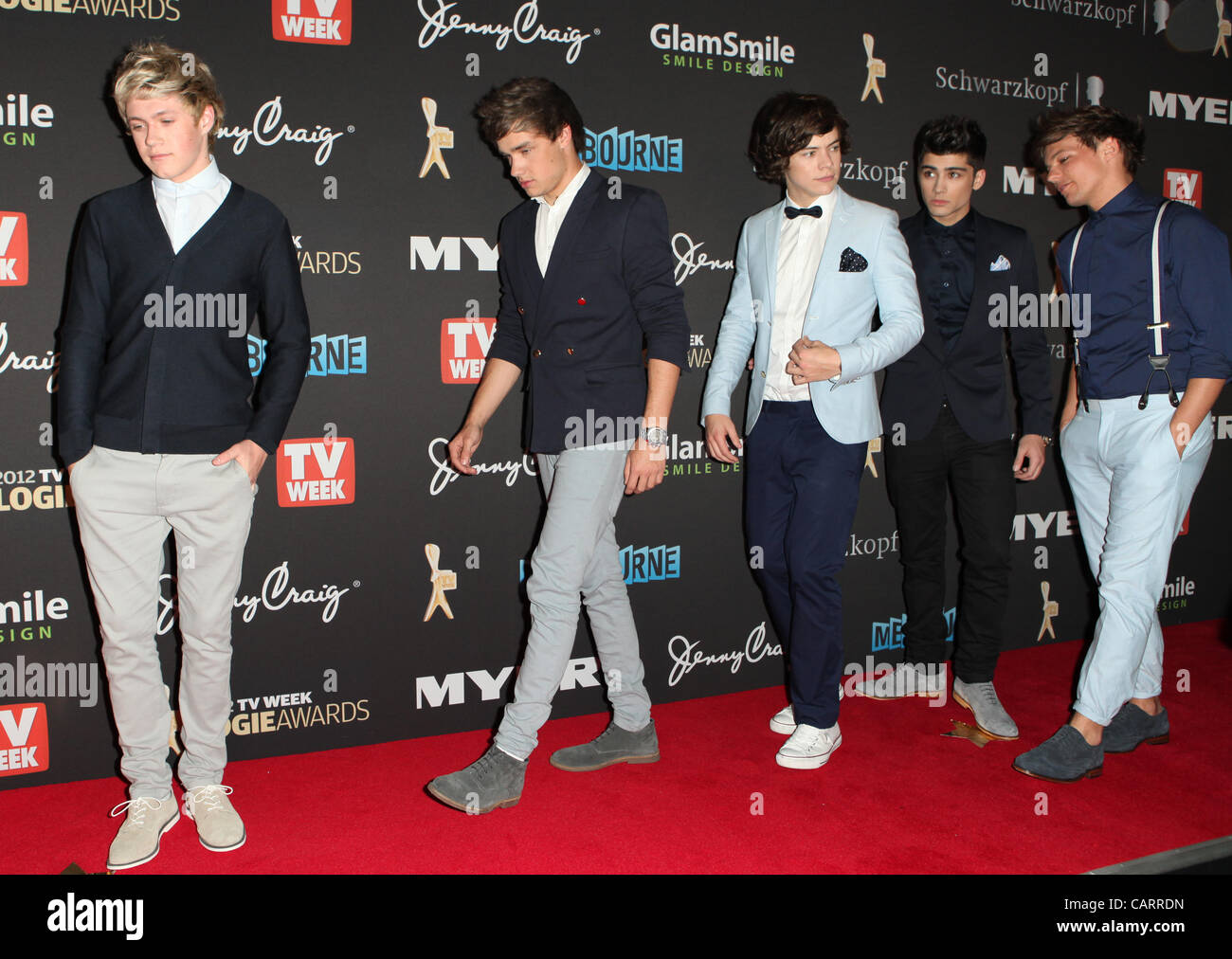 One Direction on the red carpet at the Logie Awards, Melbourne April 15 ...