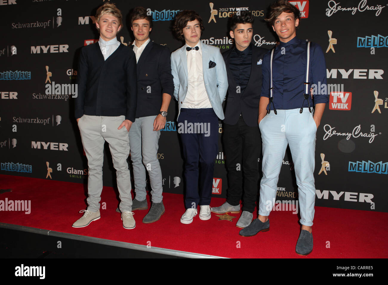 One Direction on the red carpet at the Logie Awards, Melbourne April 15 ...