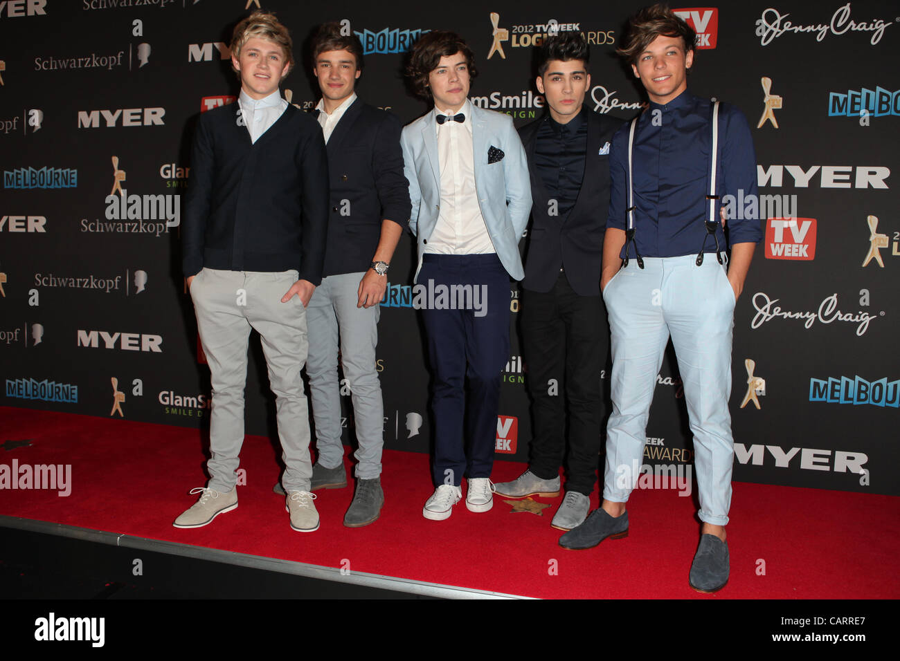 One Direction on the red carpet at the Logie Awards, Melbourne April 15 ...