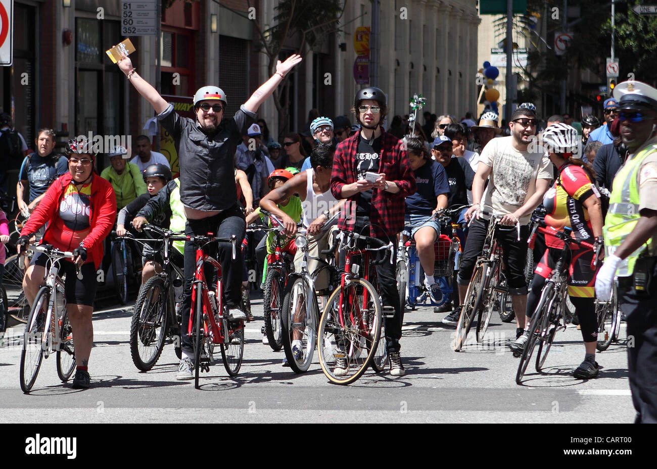 APRIL 15, 2012. Roads in Los Angeles, USA are temporarily closed to ...