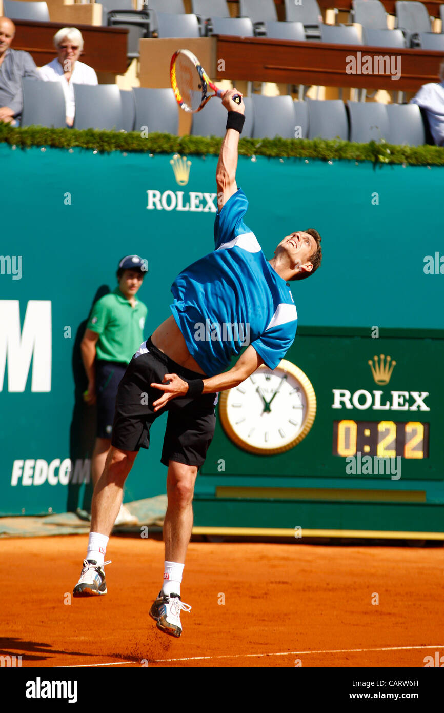 16/04/2012 Monte Carlo, Monaco. Paul-Henri Mathieu (FRA) in action ...
