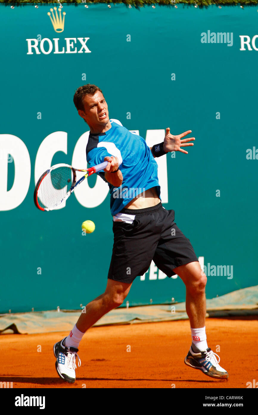 16/04/2012 Monte Carlo, Monaco. Paul-Henri Mathieu (FRA) in action ...