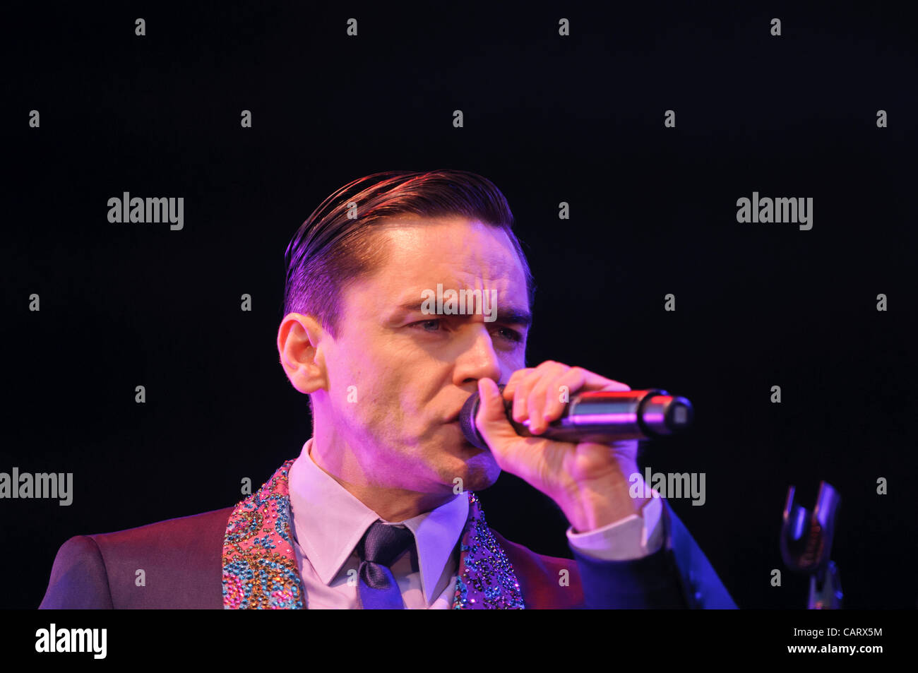 LONDON, Covent Garden, 15 April 2012. Ryan Molloy, a cast member of the ...