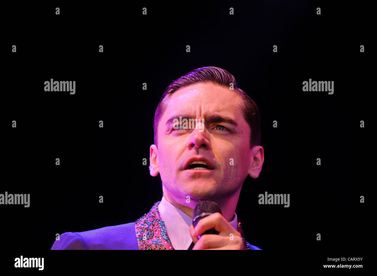 LONDON, Covent Garden, 15 April 2012. Ryan Molloy, a cast member of the ...
